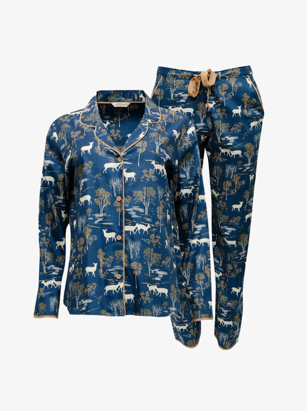 Fawn printed cotton-modal pyjama set - Woodland | Cyberjammies – Affair ...