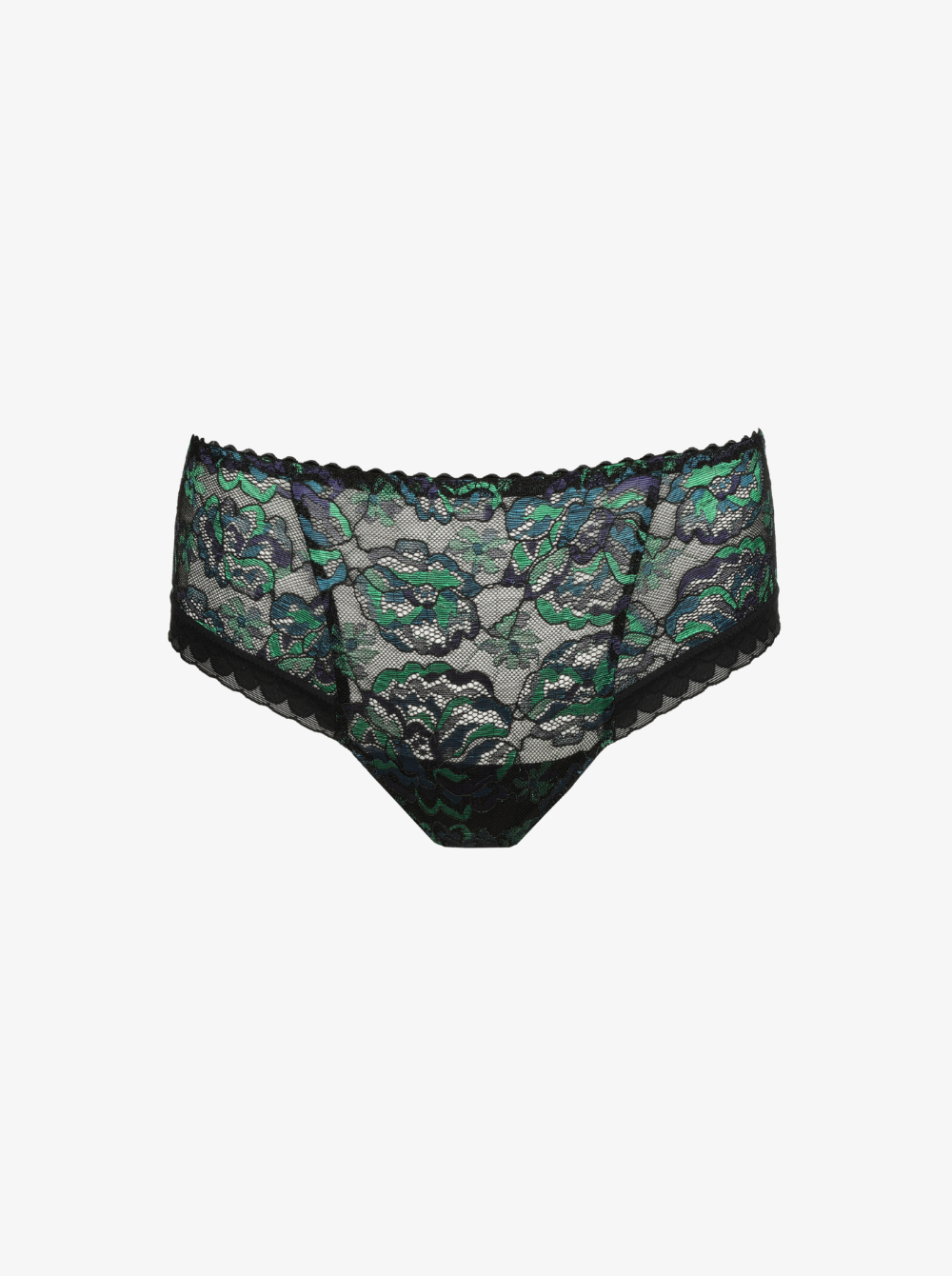 San Angel Luxury lace mid-rise thong - Peacock Feather | Prima Donna ...